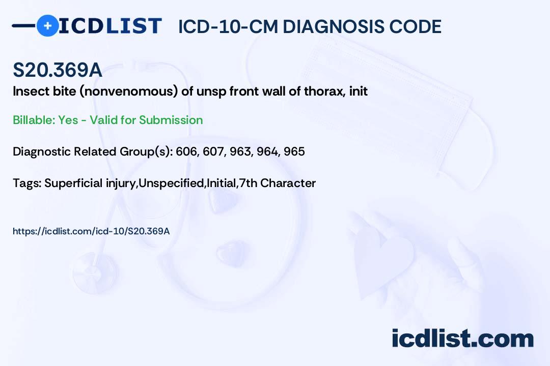 ICD-10-CM Diagnosis Code S20.369A - Insect bite (nonvenomous) of ...