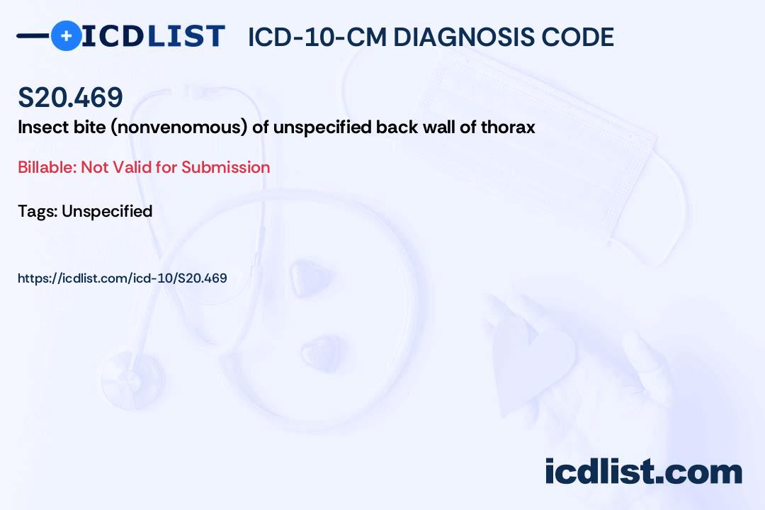 ICD-10-CM Diagnosis Code S20.469 - Insect bite (nonvenomous) of ...