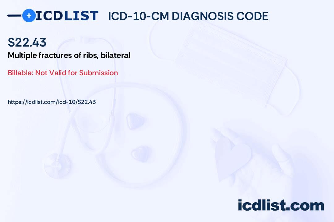 ICD-10-CM Diagnosis Code S22.43 - Multiple fractures of ribs, bilateral