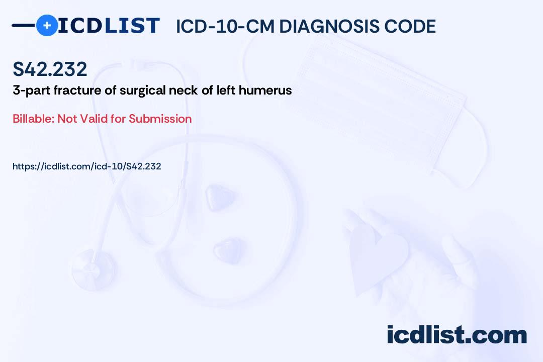 ICD-10-CM Diagnosis Code S42.232 - 3-part fracture of surgical neck of ...