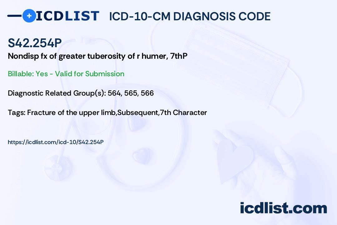 ICD-10-CM Diagnosis Code S42.254P - Nondisplaced fracture of greater ...