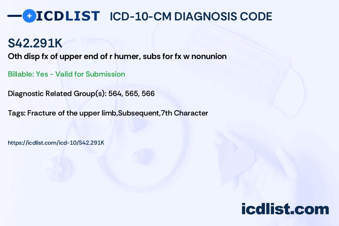 ICD-10-CM Diagnosis Code S42.291K - Other displaced fracture of upper ...