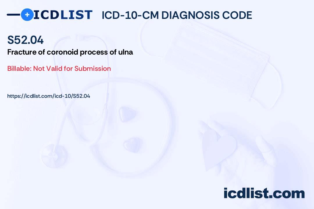 ICD-10-CM Diagnosis Code S52.04 - Fracture of coronoid process of ulna