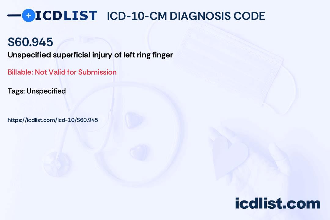 ICD-10-CM Diagnosis Code S60.945 - Unspecified superficial injury of ...