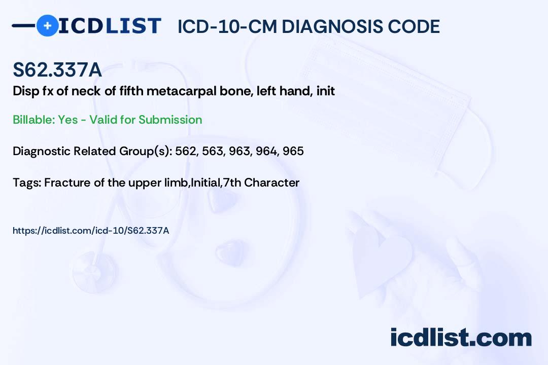 ICD-10-CM Diagnosis Code S62.337A - Displaced fracture of neck of fifth ...