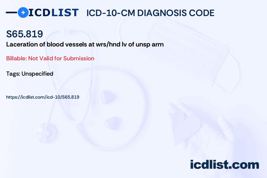 ICD-10-CM Diagnosis Code S65.819 - Laceration of other blood vessels at ...