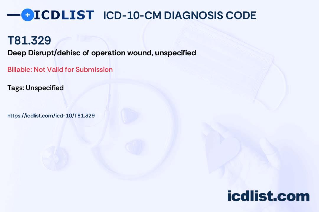 ICD-10-CM Diagnosis Code T81.329 - Deep disruption or dehiscence of ...