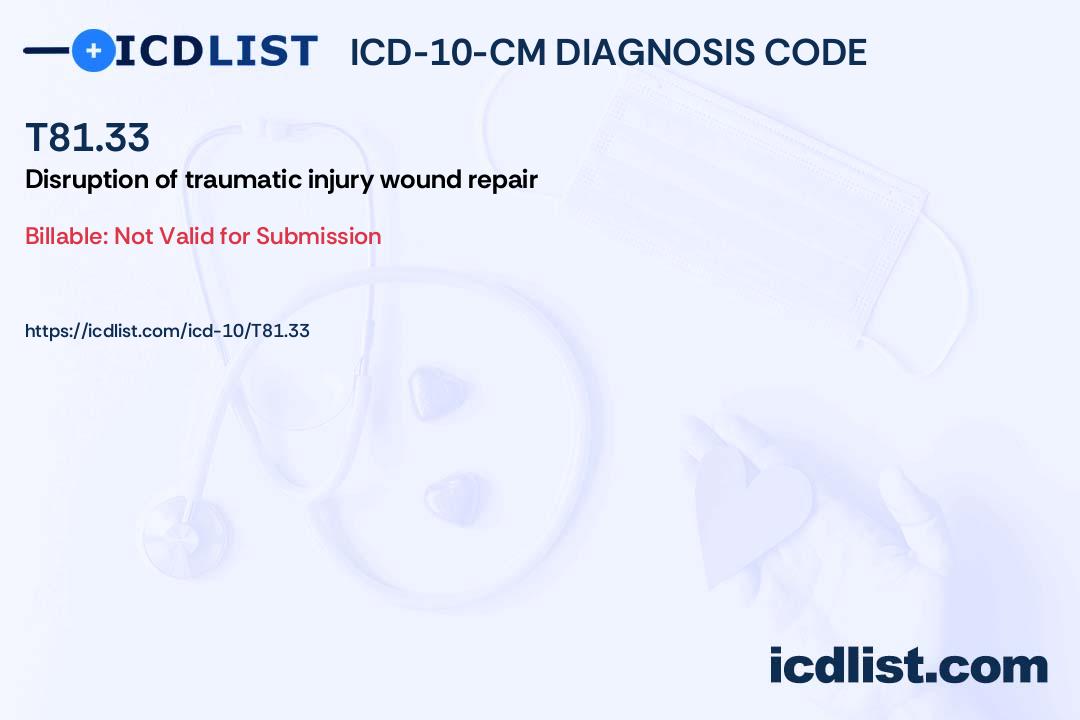 ICD-10-CM Diagnosis Code T81.33 - Disruption of traumatic injury wound ...