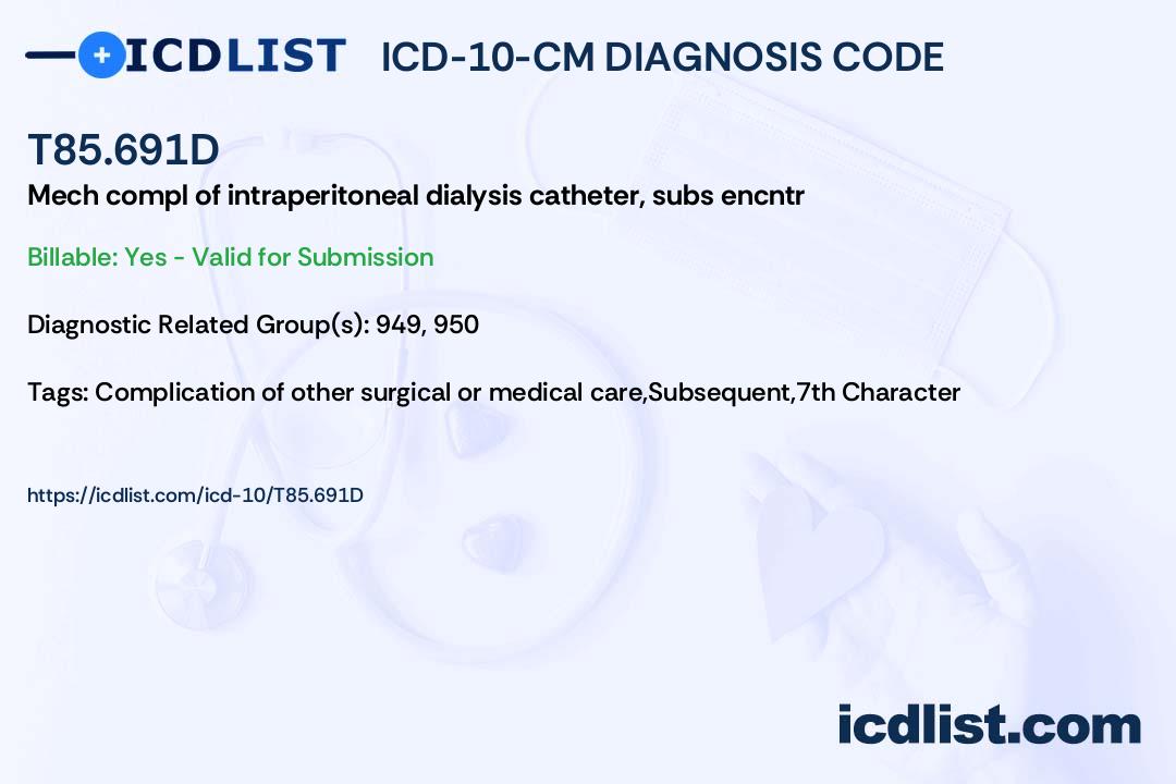 ICD-10-CM Diagnosis Code T85.691D - Other mechanical complication of ...