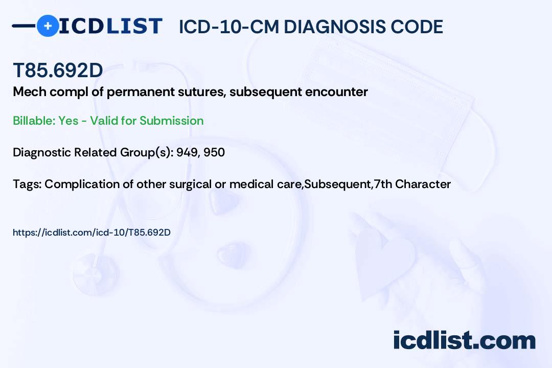 ICD-10-CM Diagnosis Code T85.692D - Other mechanical complication of ...