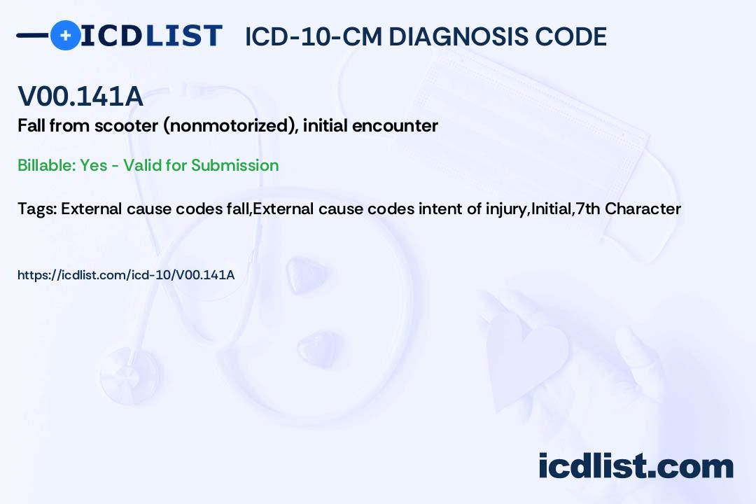 ICD-10-CM Diagnosis Code V00.141A - Fall from scooter (nonmotorized ...