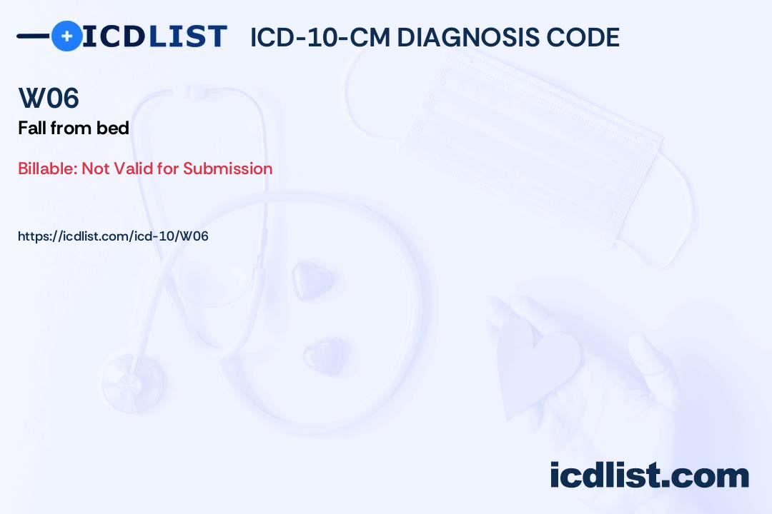ICD-10-CM Diagnosis Code W06 - Fall from bed