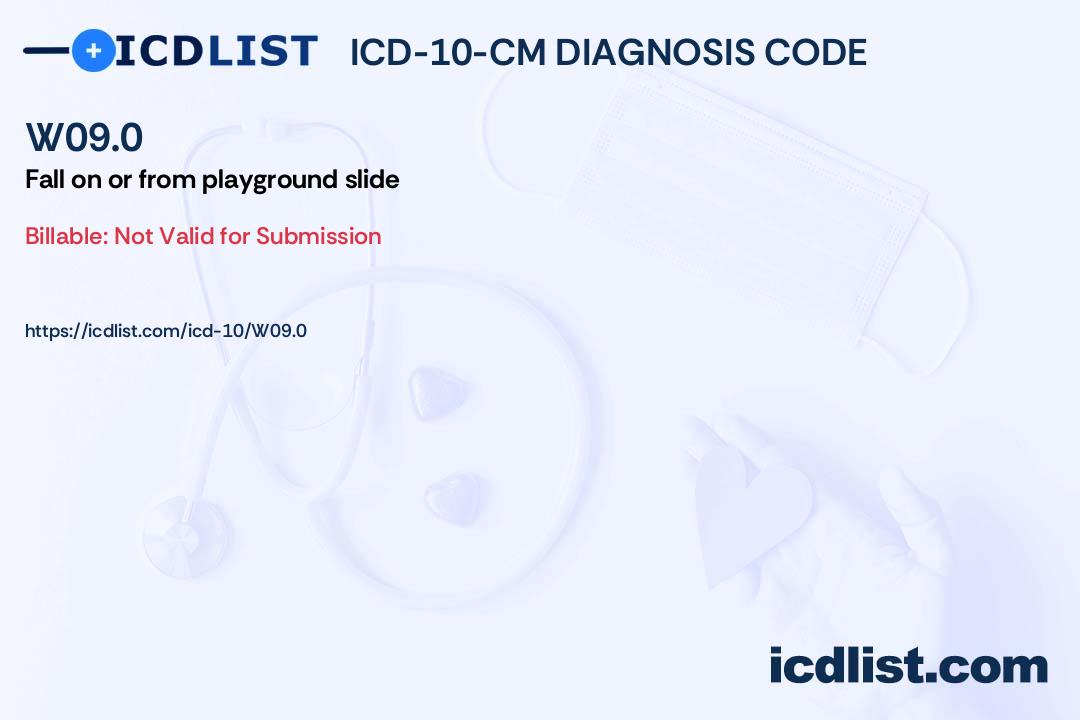 ICD-10-CM Diagnosis Code W09.0 - Fall on or from playground slide