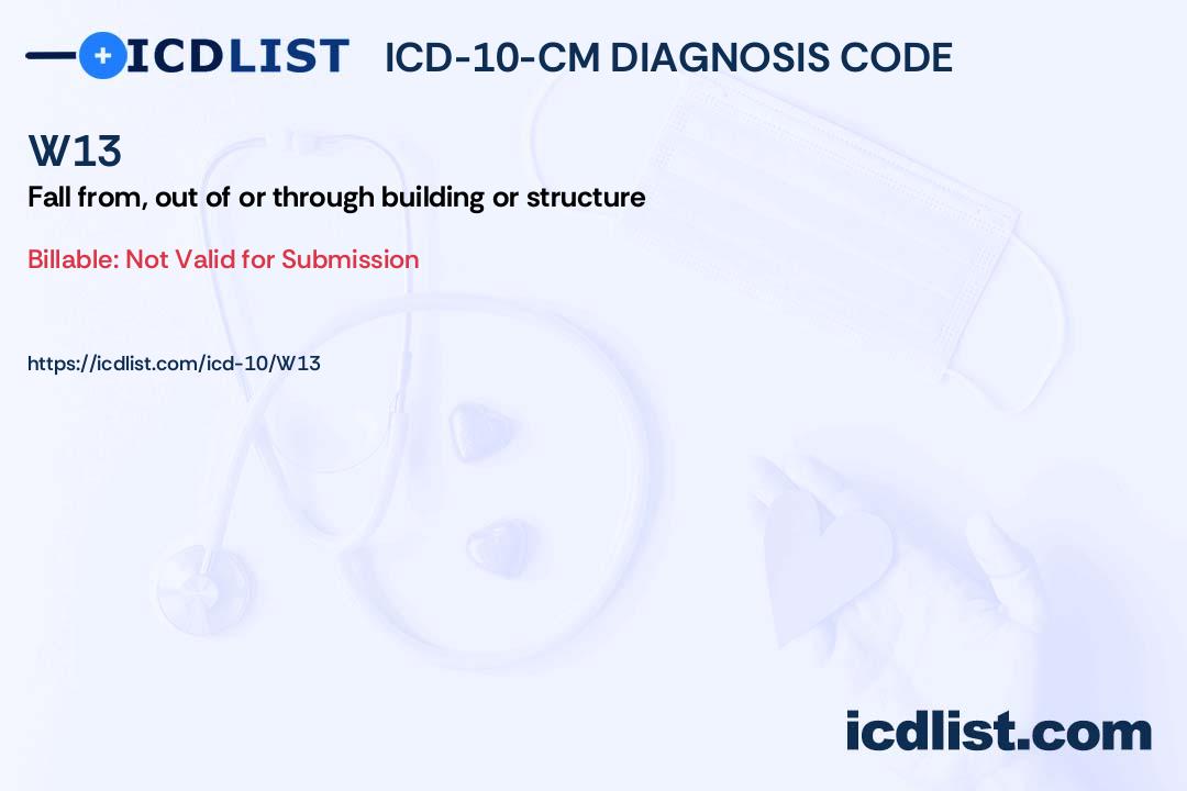 ICD-10-CM Diagnosis Code W13 - Fall from, out of or through building or ...