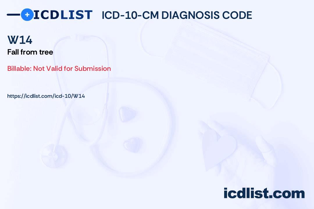 ICD-10-CM Diagnosis Code W14 - Fall from tree