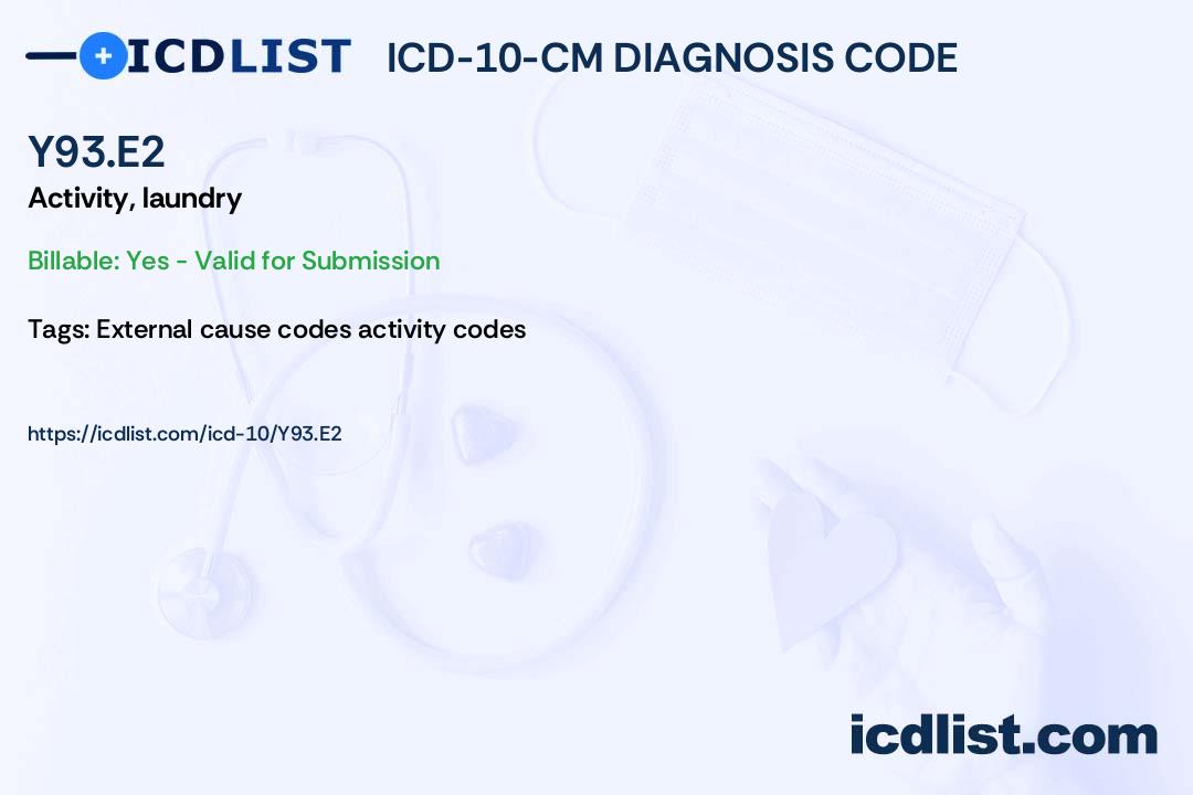 ICD-10-CM Diagnosis Code Y93.E2 - Activity, laundry