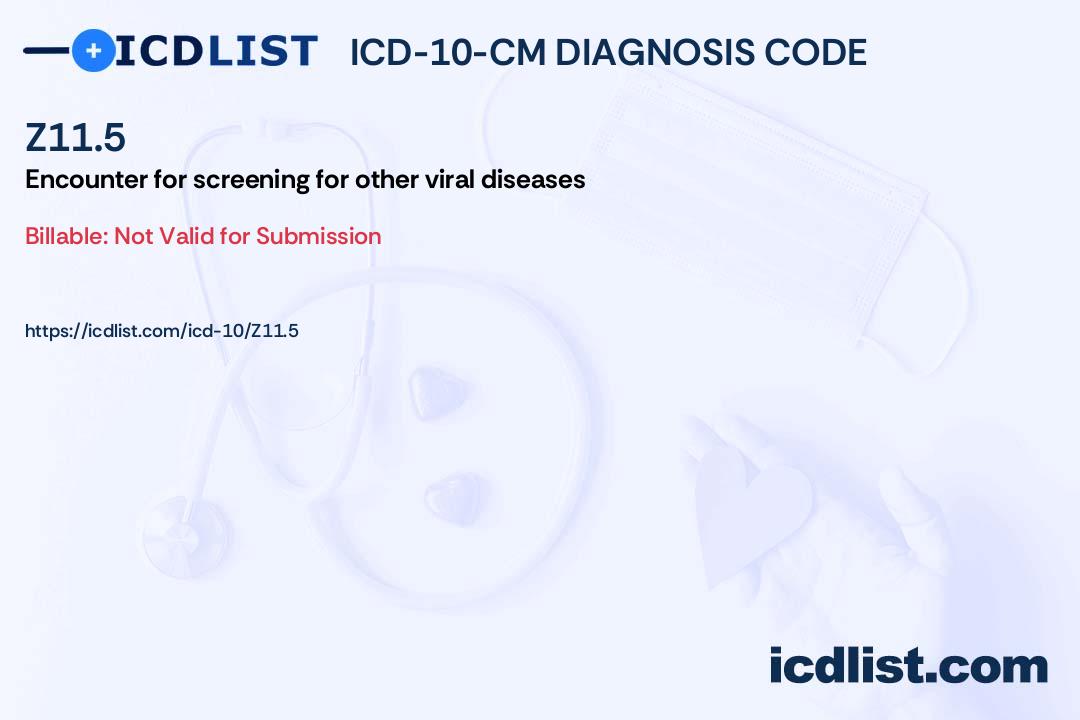 ICD-10-CM Diagnosis Code Z11.5 - Encounter for screening for other ...