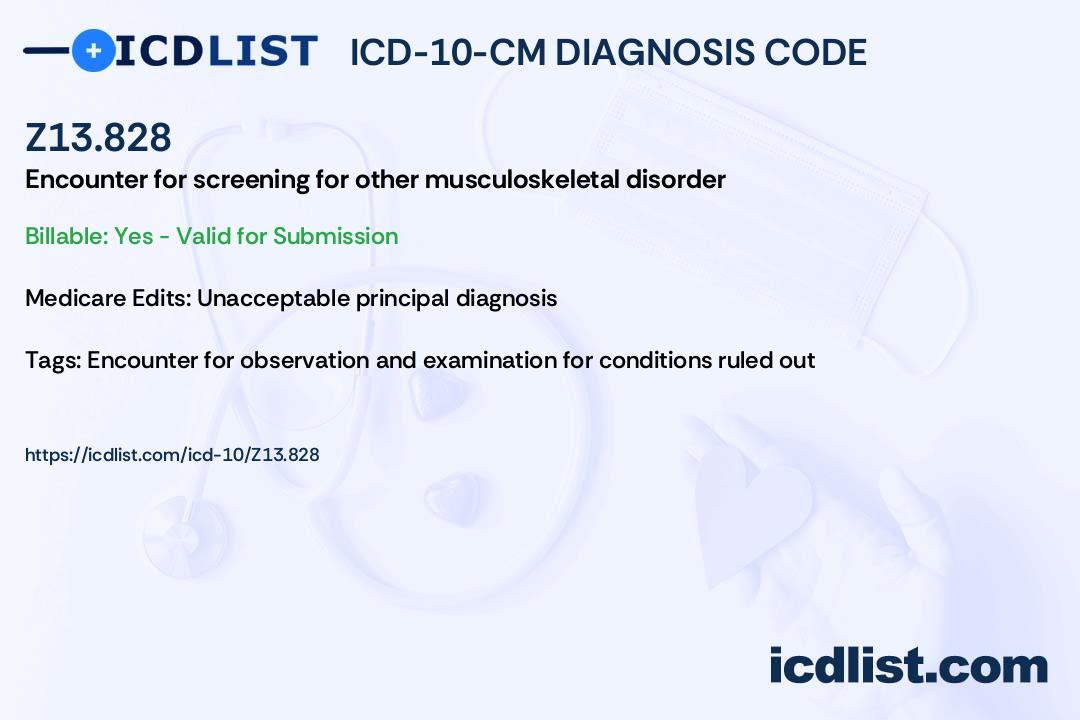 ICD-10-CM Diagnosis Code Z13.828 - Encounter for screening for other ...