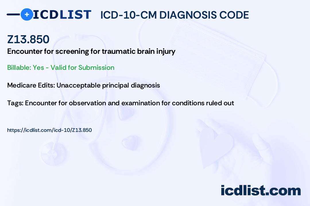 ICD-10-CM Diagnosis Code Z13.850 - Encounter for screening for ...