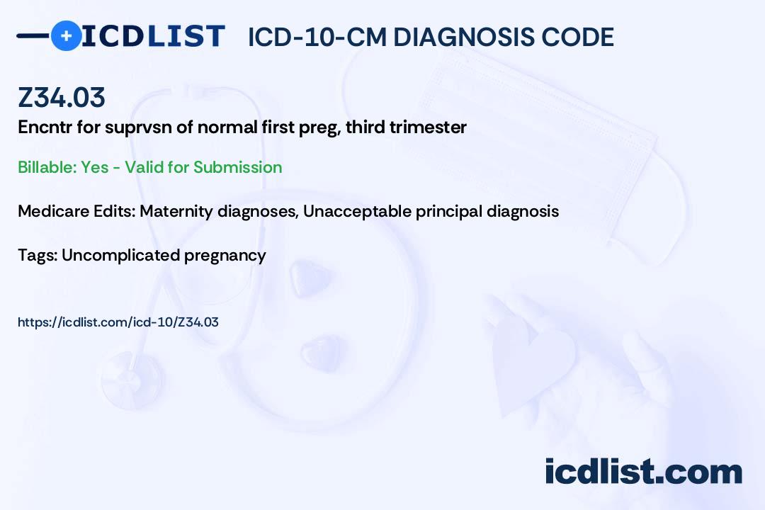 ICD-10-CM Diagnosis Code Z34.03 - Encounter for supervision of normal ...