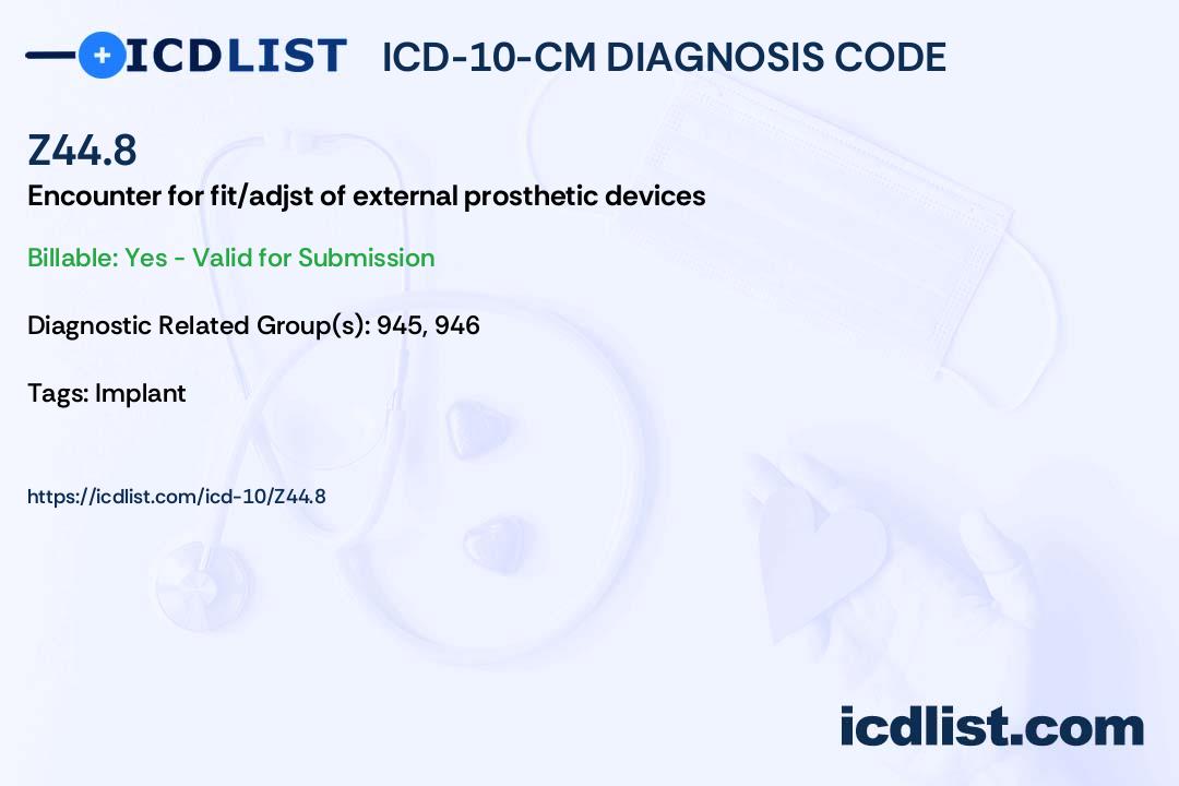 ICD-10-CM Diagnosis Code Z44.8 - Encounter for fitting and adjustment ...