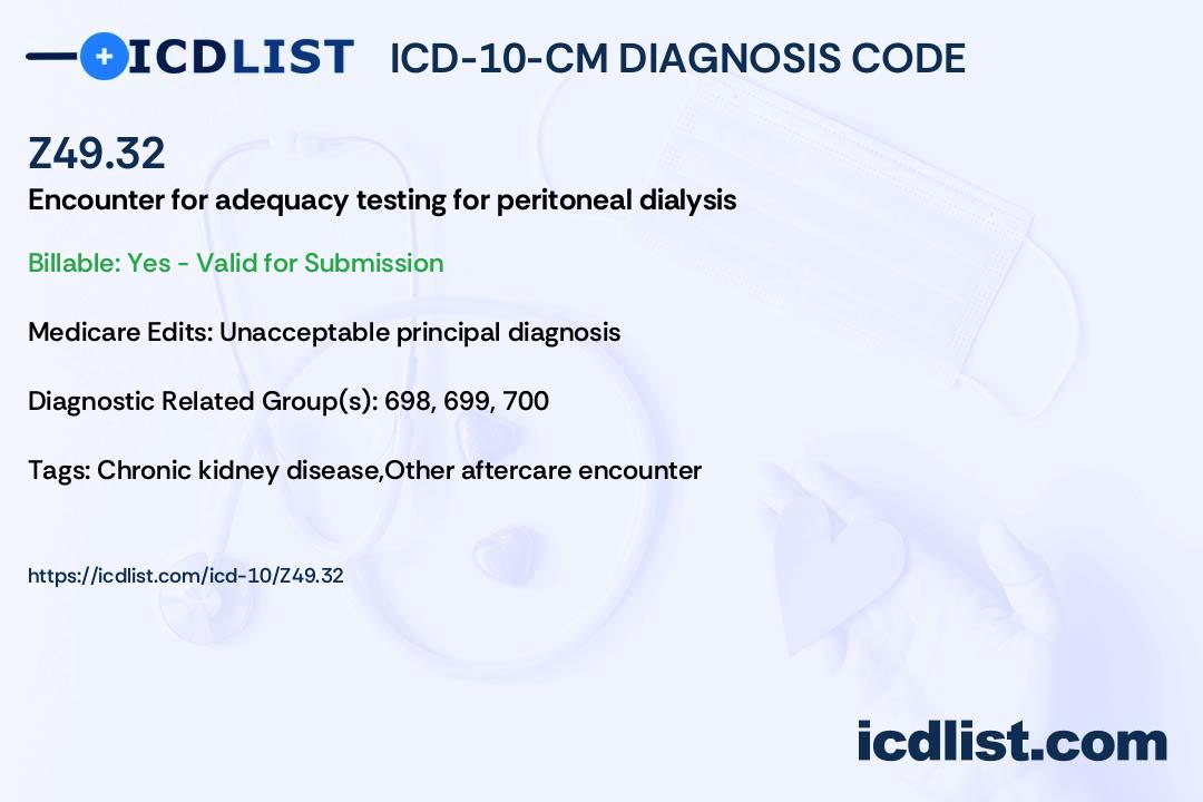 ICD-10-CM Diagnosis Code Z49.32 - Encounter for adequacy testing for ...