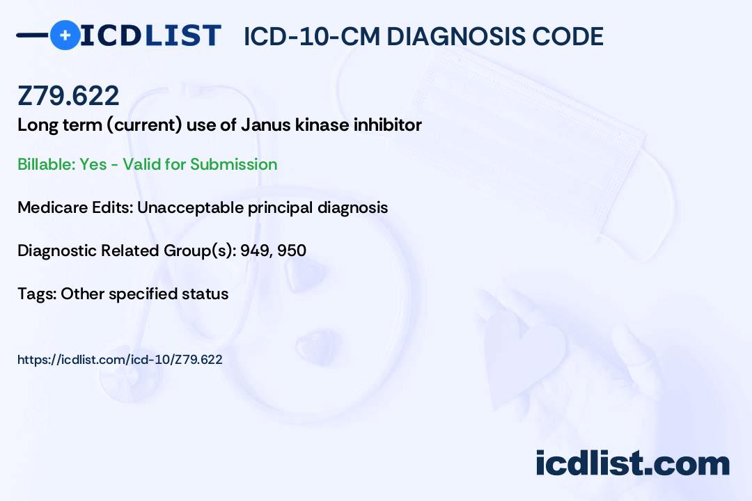 ICD-10-CM Diagnosis Code Z79.622 - Long term (current) use of Janus kinase inhibitor