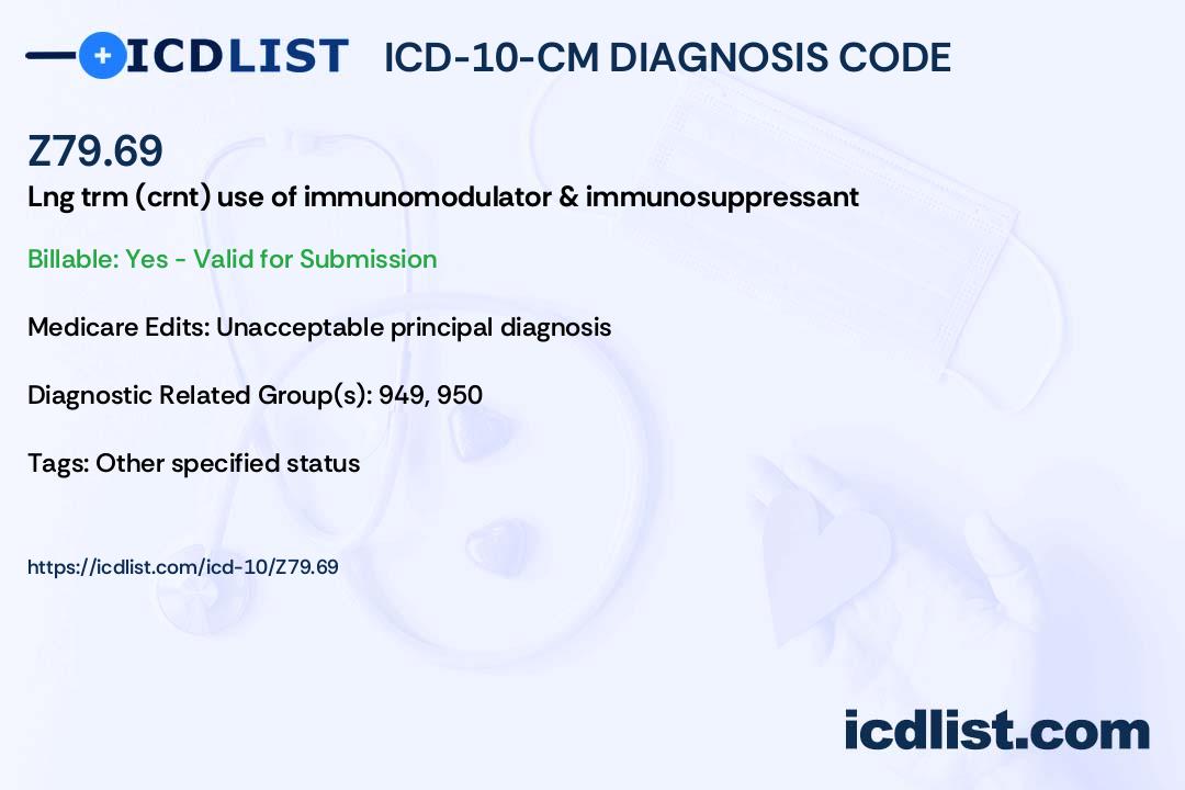 ICD-10-CM Diagnosis Code Z79.69 - Long term (current) use of other ...