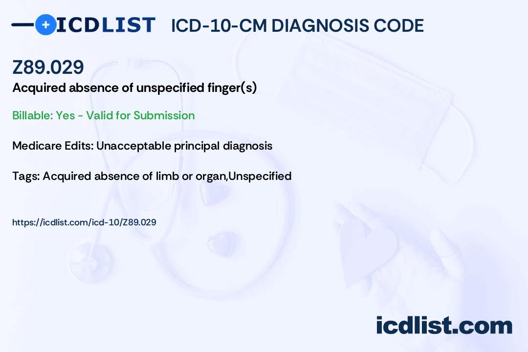ICD-10-CM Diagnosis Code Z89.029 - Acquired absence of unspecified ...
