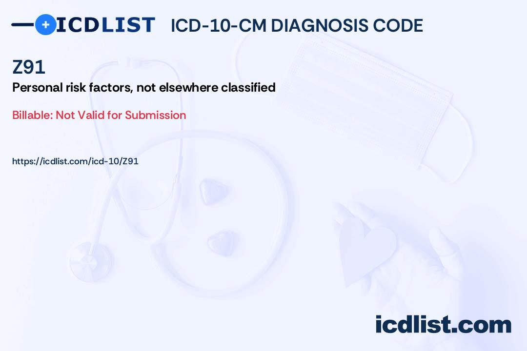 ICD-10-CM Diagnosis Code Z91 - Personal risk factors, not elsewhere ...